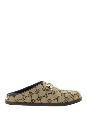 Gucci Monogram Mule Clogs - Brown