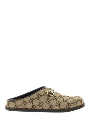 Gucci Monogram Mule Clogs - Brown