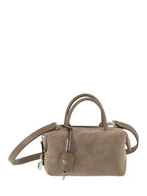 Max Mara Max Mara Suede Calfskin Holdall Bag Brown
