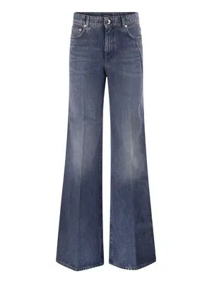 Sportmax Flared Cotton Denim Jeans - Multicolor