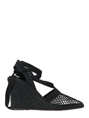 CHRISTIAN LOUBOUTIN Espadrille Wedge Sandals - Black