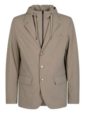 Herno Nylon Blazer Jacket With Hood - Multicolor