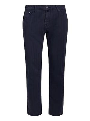 JACOB COHЁN Jacob Cohën Slim Fit Herringbone Stretch Cotton Trousers - Blue