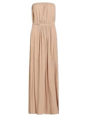 DOUUOD Maxi Dress In Acetate And Silk - Beige