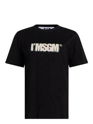 MSGM Cotton Logo Print T-shirt - Black