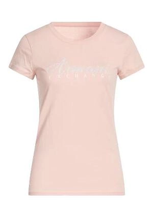 Armani Exchange Embellished Cotton T-shirt - Pink