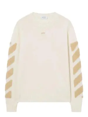 Off-White Diag Fuzzy Crew Neck Sweater - Multicolor