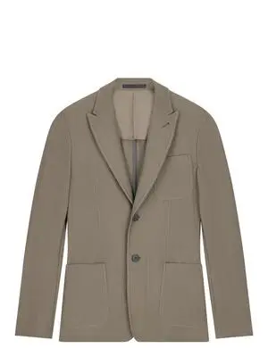 Giorgio Armani Single-breasted Jacket In Technical Waffle Fabric - Brown