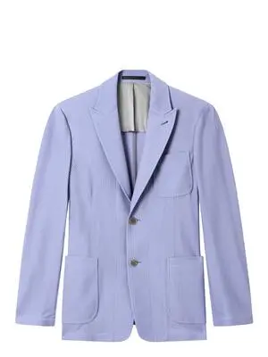 Giorgio Armani Single-breasted Technical Waffle Fabric Jacket - Purple