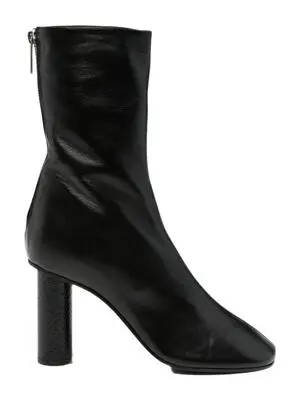 Paris Texas Alice Square Toe Zip Up Ankle Boots - Black