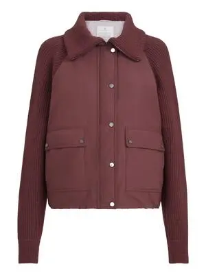 Brunello Cucinelli Techno Cotton Taffeta And Virgin Wool, Cashmere And Silk Knit Down Jacket - Deep Fuchsia