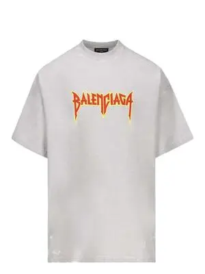 Balenciaga Oversized Metal Logo T-shirt - Gray