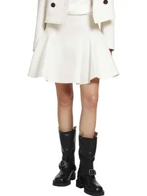Burberry Fit-and-flare Cotton Mini Skirt - White