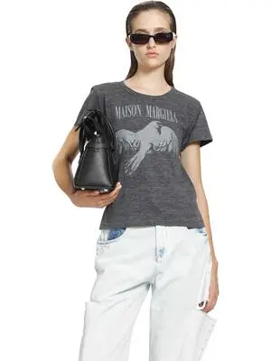 MAISON MARGIELA Graphic Print Cotton T-shirt - Grey
