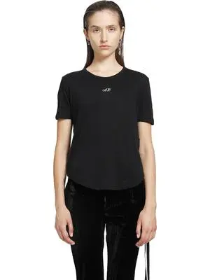 ANN DEMEULEMEESTER Brushed Jersey Monogram T-shirt - Black