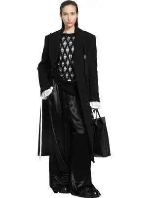 ANN DEMEULEMEESTER Aldina Beaver Wool Coat - Black