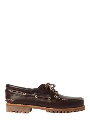Timberland Leather Loafers With Contrast Stitching - Brown