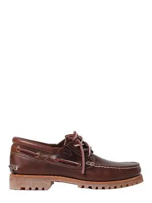 Timberland Leather Loafers With Contrast Stitching - Brown