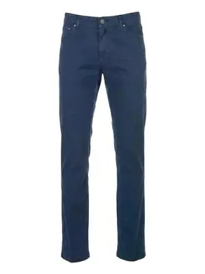 Kiton Logo Patch Trousers - Blue