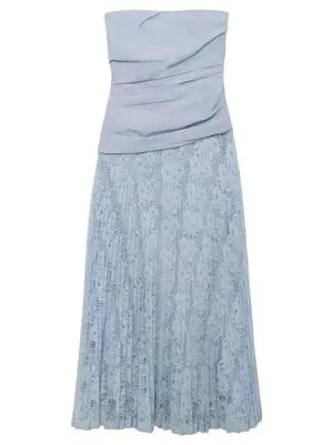 Simkhai Annalise Strapless Maxi Dress With Lace Paneling - Blue