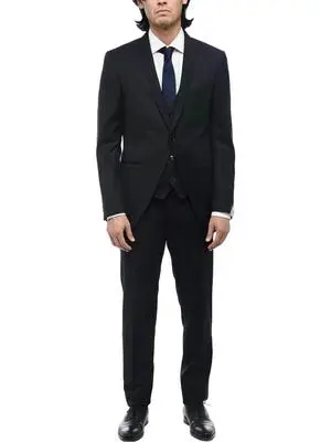 Corneliani Shawl-lapel Single-breasted Suit Jacket - Blue