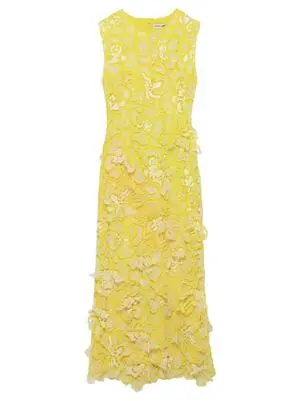 Simkhai Dahlia Lace Midi Dress - Yellow