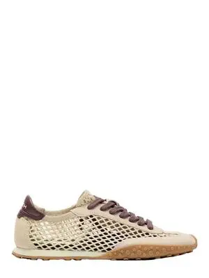 HOFF Hoff Bridge Fishnet Mesh-Panelled Suede Sneakers Neutrals