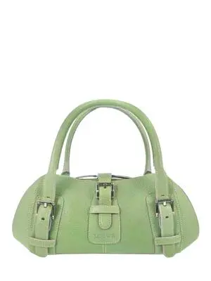 Loewe Logo-detail Leather Tote Bag - Green