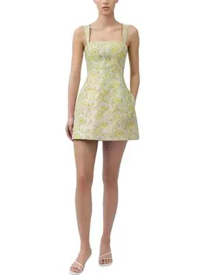 Simkhai Lydia Floral Jacquard Mini Dress - Neutrals