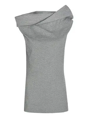 Issey Miyake Draped Paper-blend Top - Grey