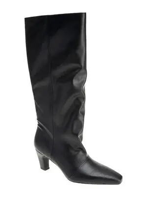 Bcbgmaxazria Xana Knee-high Slouchy Boot With Pointed Toe And Slanted Heel - Black