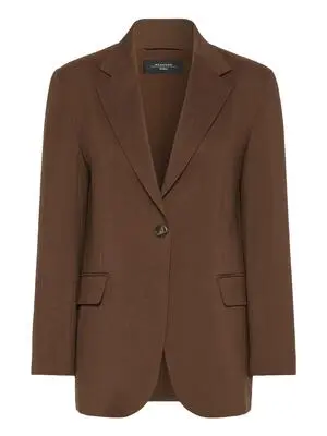 Max Mara Single-breasted Woollen Cloth Blazer - Cocoa