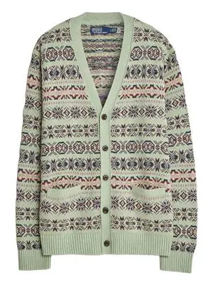 Polo Ralph Lauren Cotton/linen Fair Isle Cardigan - Green