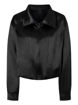 AFLALO AFLALO Audra Satin Jacket With High Collar