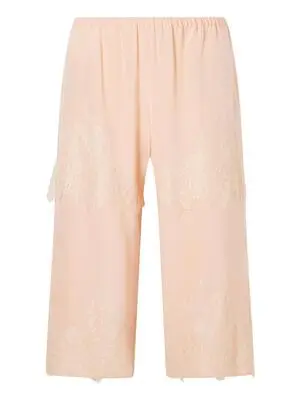 AFLALO Auden Lace-Trimmed Silk-Satin Shorts