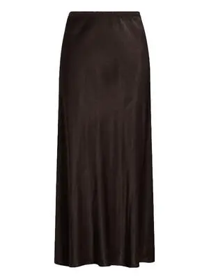 Nordstrom Bias Cut Satin Maxi Skirt - Brown Mole