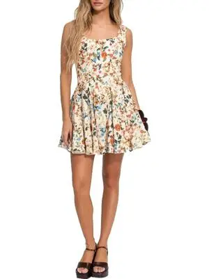 AGUA BENDITA Agua Bendita Kristen Floral Pleated Minidress