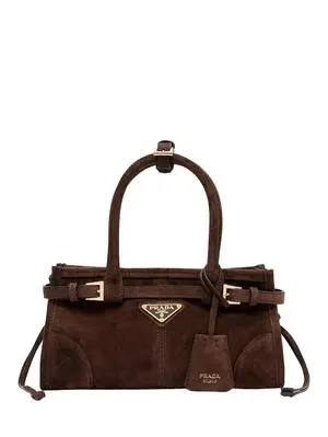 Prada Bonnie Mini Suede Tote Bag - Brown