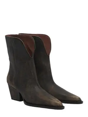 Paris Texas Jane Leather Cowboy Boots - Brown