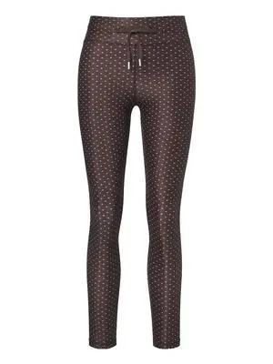 The Upside Poet Printed Cropped Leggings - Brown