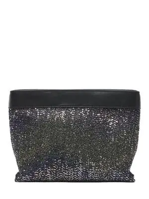 Missoni Sequined Leather-trimmed Clutch - Blue