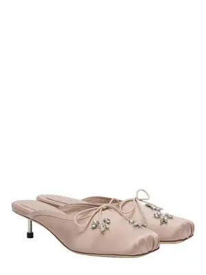 Simone Rocha Embellished Satin Mules - Pink
