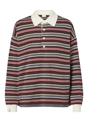 The Upside Wonder Striped Cotton Polo Sweater - Multicoloured