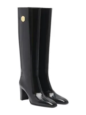 Saint Laurent Louis Leather Knee-high Boots - Black