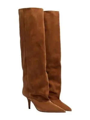 Paris Texas Suede Knee-high Boots - Brown