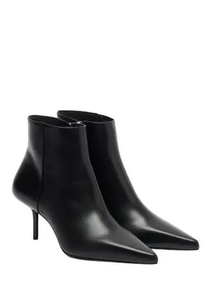 Max Mara Leather Ankle Boots - Black