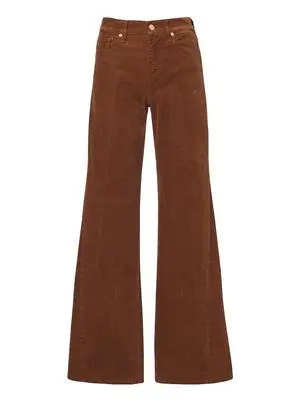 7 For All Mankind Lotta Cotton-blend Corduroy Flared Pants - Brown