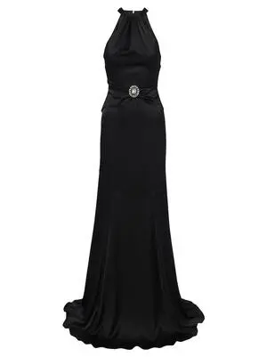 David Koma Embellished Halterneck Gown - Black
