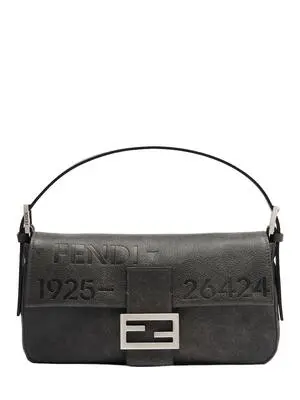 Fendi Baguette® Biker Small Leather Shoulder Bag - Black