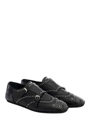 FENDI Fendi Studded Leather Monk Strap Shoes